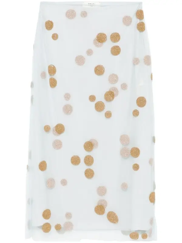 Fendi Embroidered Midi Skirt - Sky Blue
