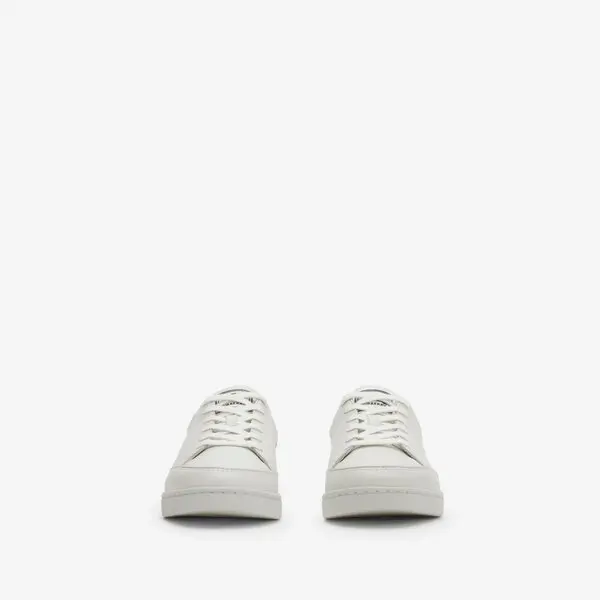 Burberry Set Leather Sneakers - Porcelain White/sand Beige