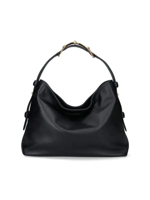 Gucci Medium Leather Shoulder Bag - Black
