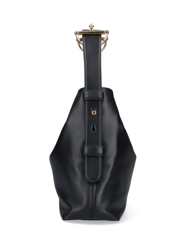 Gucci Medium Leather Shoulder Bag - Black