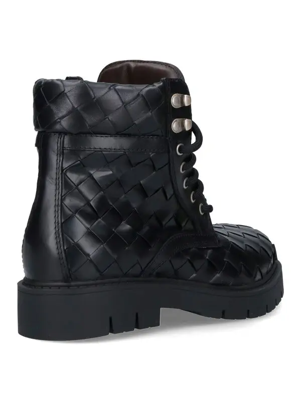 Bottega Veneta Haddock Leather Ankle Boots - Black
