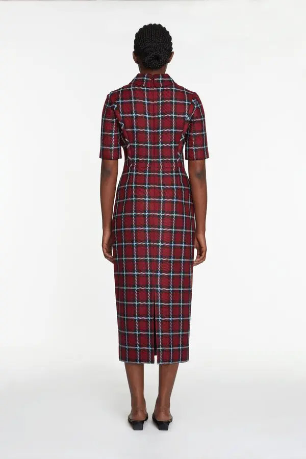 EMILIA WICKSTEAD Valletta Dress In Tartan Merino - Red