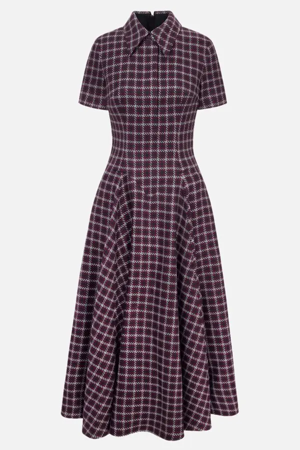 EMILIA WICKSTEAD Jody Houndstooth Dress - Red