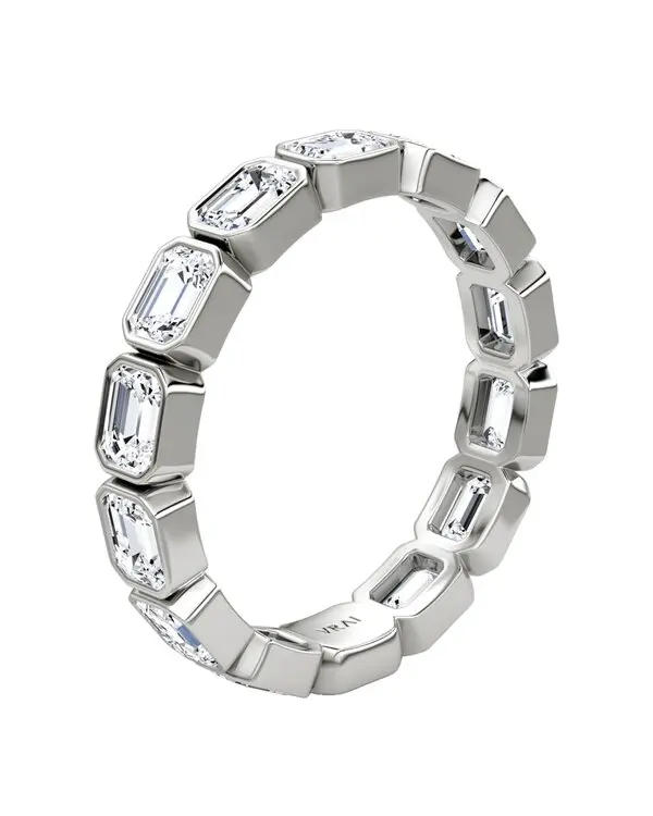 VRAI Bezel Eternity Band In Emerald Cut Lab Created Diamonds