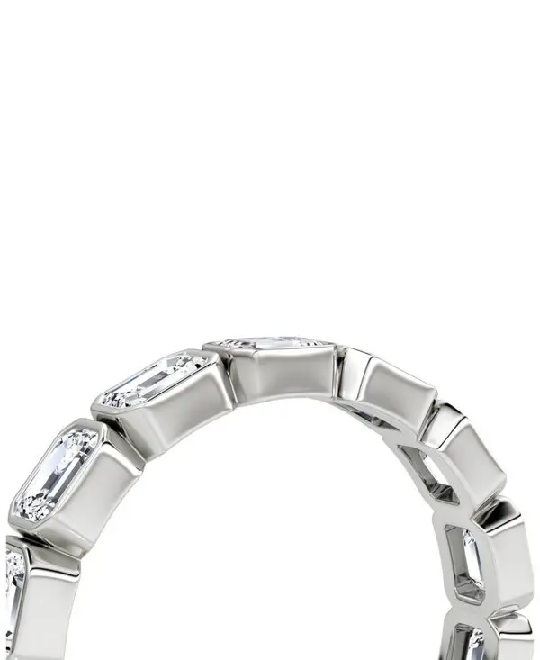 VRAI Bezel Eternity Band In Emerald Cut Lab Created Diamonds