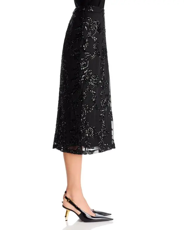 T Tahari Sequin Floral Skirt