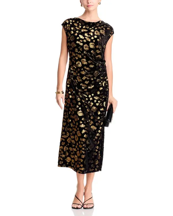 T Tahari Sequinned Cowl Neck Dress