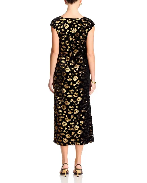 T Tahari Sequinned Cowl Neck Dress