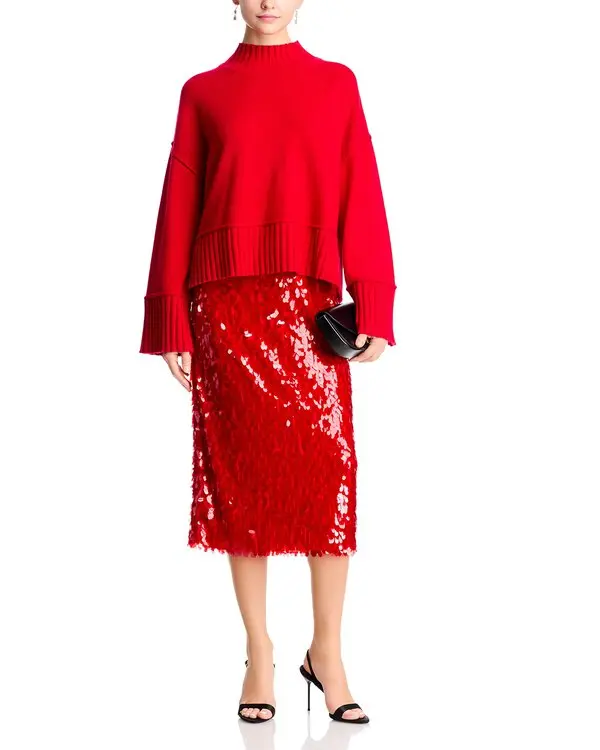 T Tahari Sequin Embellished Midi Skirt