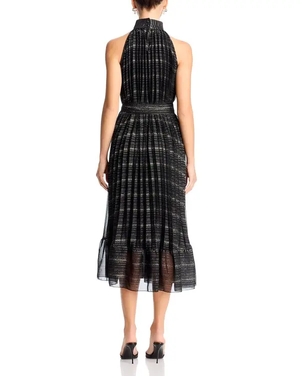 T Tahari Pleated Belted Dress