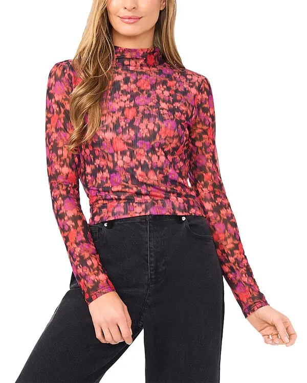 CECE DUPRAZ Printed Turtleneck Top