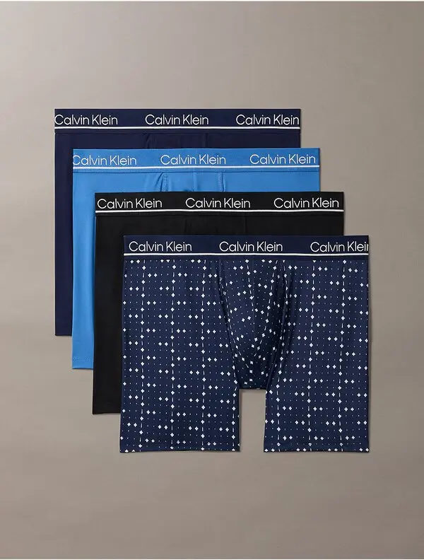Calvin Klein Microfiber Stretch Plus 4-pack Boxer Brief - Peacoat / Black Multi