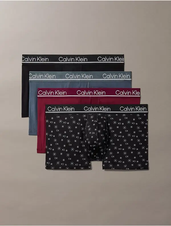 Calvin Klein Microfiber Stretch Plus 4-pack Low Rise Trunk - Black / Turbulence / Zindafel