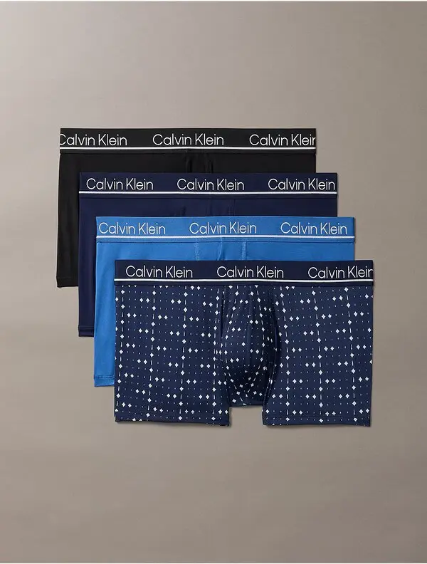 Calvin Klein Microfiber Stretch Plus 4-pack Low Rise Trunk - Peacoat / Black Multi