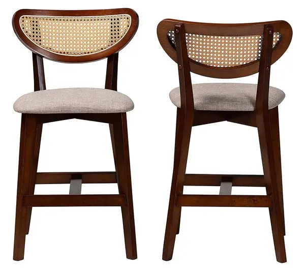 BAXTON STUDIO Dannell Fabric 2-piece Counter St Ool Set