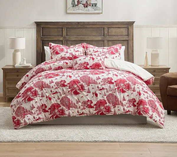 HALLMARK Red Toile 3-piece Holiday Comforter Se T, Twin/twin Xl - One-color
