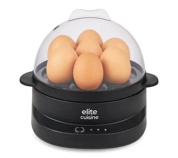 ELITE Cuisine 7-egg Cooker Eggsync W/ Voice Ale Rts - One-color