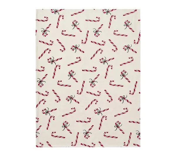 HALLMARK Red Candy Canes Plush Throw, 50' X 70