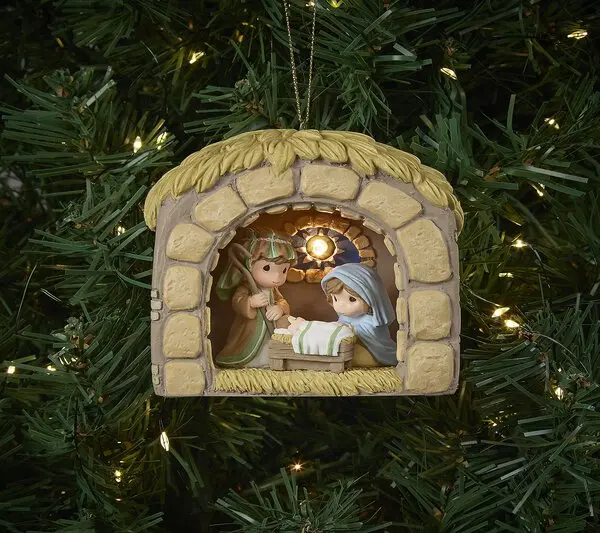 PRECIOUS MOMENTS Pm Unto Us A Child Is Born Nativity Shadowboxornament - One-color