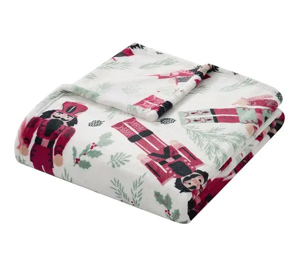 HALLMARK Red/green Nutcracker Plush Throw, 50' X 70