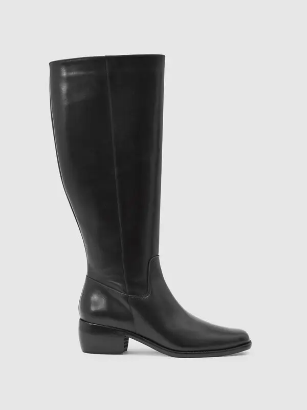 REISS Micheala Leather Knee-high Boots