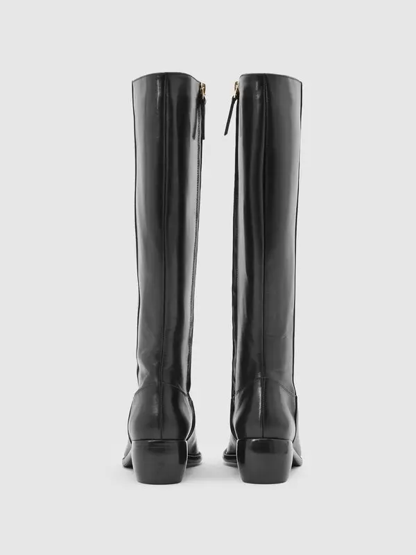 REISS Micheala Leather Knee-high Boots