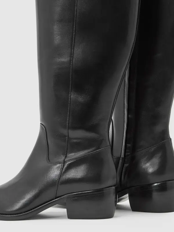 REISS Micheala Leather Knee-high Boots