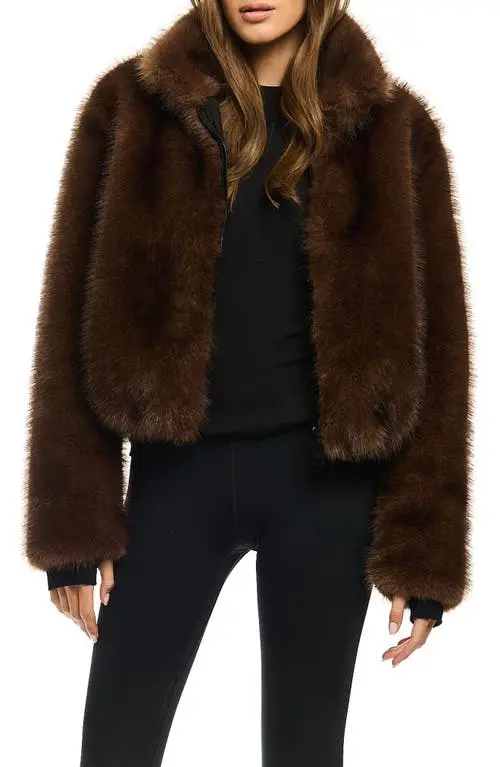 Sam. Short Faux Fur Bomber Jacket - Mink