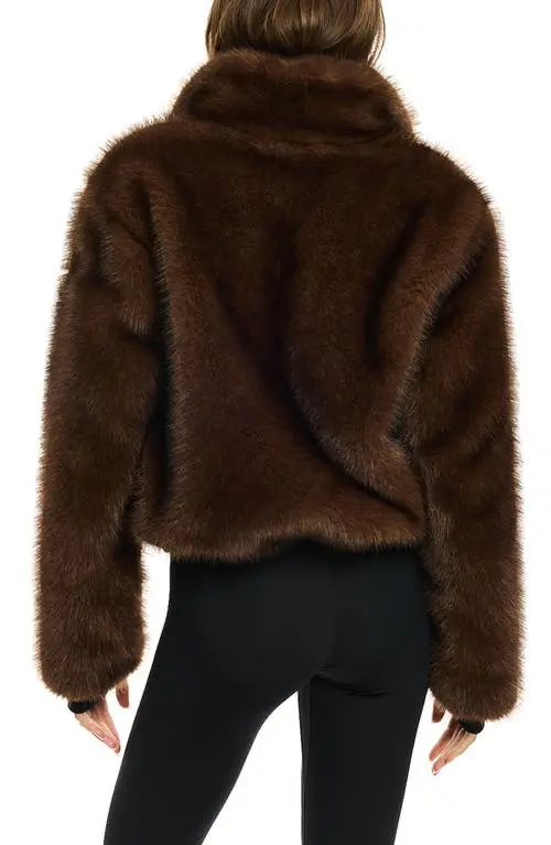 Sam. Short Faux Fur Bomber Jacket