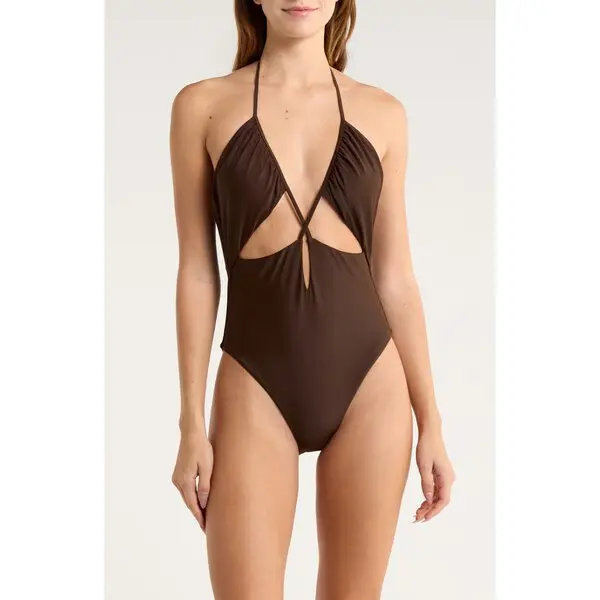 Ramy Brook Nia Cutout One-piece Swimsuit - Beach Brown