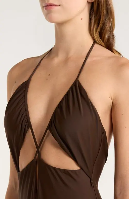 Ramy Brook Nia Cutout One-piece Swimsuit - Beach Brown