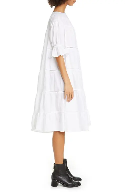 Merlette Paradis Open Tier Cotton Dress - White