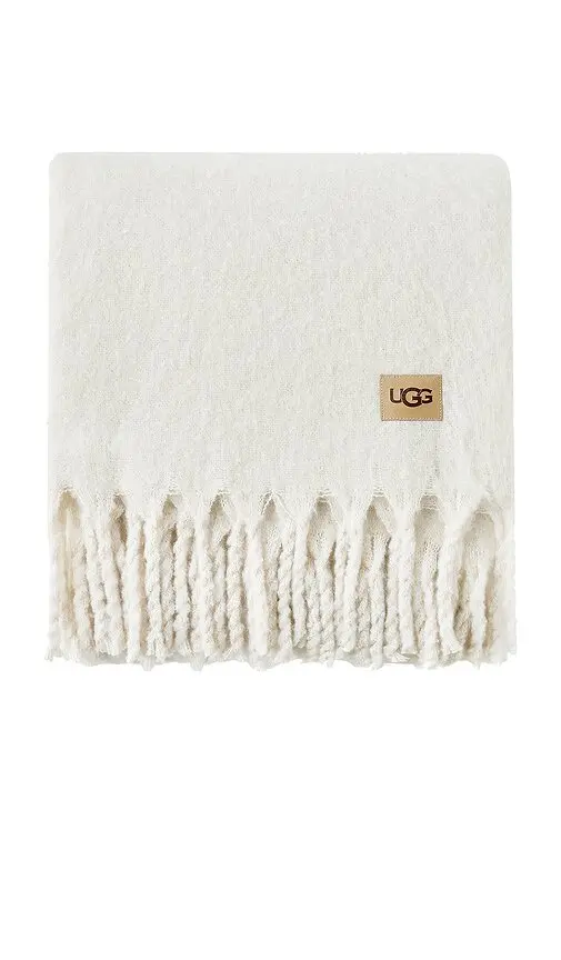 UGG HOME Bayle Throw Blanket In White - White Pepper & Snow