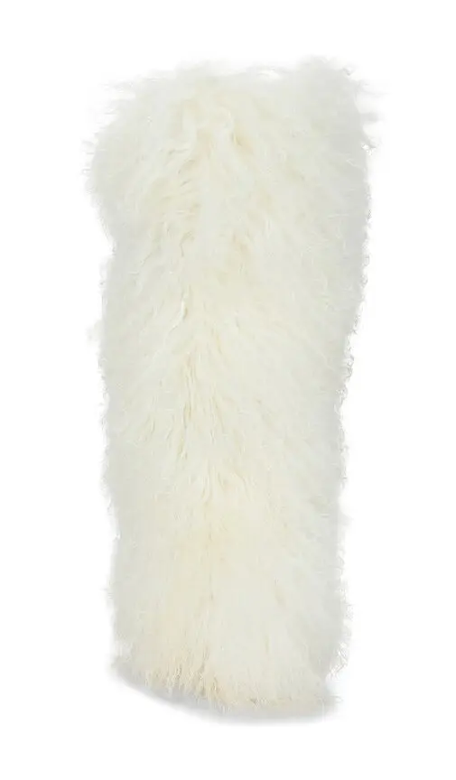 Paris Texas Furry Stiletto Boot - White