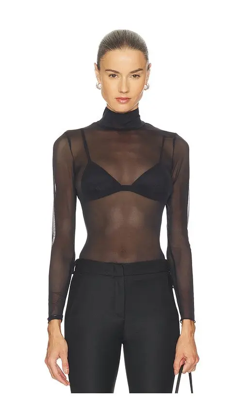 Commando Chic Mesh Long Sleeve Turtleneck