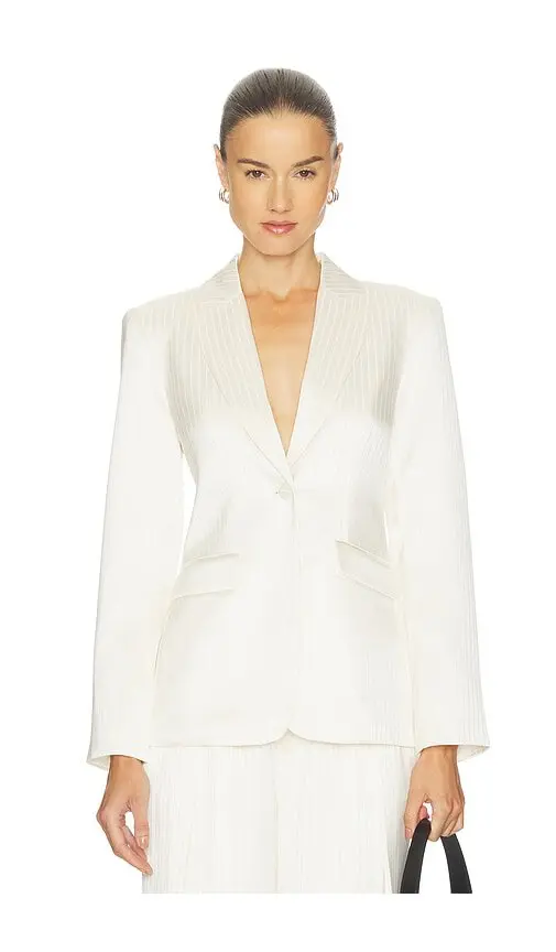 Cinq À Sept Georgia Satin Stripe Cheyenne Blazer