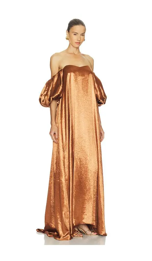 Caroline Constas Palmer Metallic Gown - Tortoise Shell - 15% Off |  Editorialist