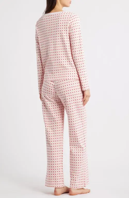 COZYLAND Ellie Print Pima Cotton Pajamas - Blush