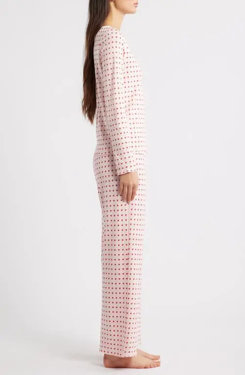 COZYLAND Ellie Print Pima Cotton Pajamas - Blush