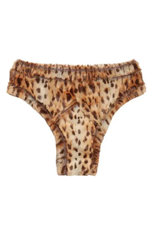 Martine Rose Y Front Faux Fur Briefs - Brown Cheetah