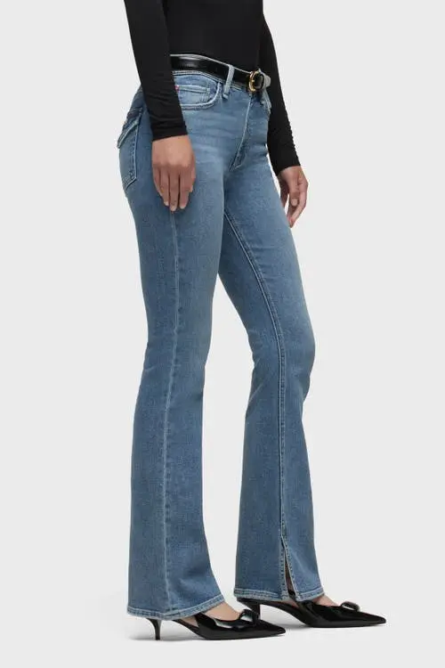 Hudson Jeans Barbara High-rise Bootcut Jeans With Flap Pocket - Reflection