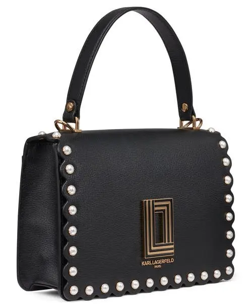 Karl Lagerfeld Paris Simone Crossbody With Pearls - Black/gold