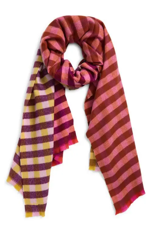 Echo Quarter Check Wrap Scarf - Rose Violet