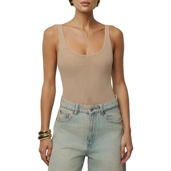 JLUXLABEL Tank Bodysuit - Beige