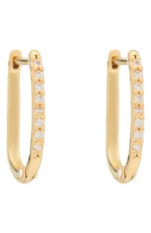 ST. MORAN Cubic Zirconia Pavé Hoop Earrings - Gold