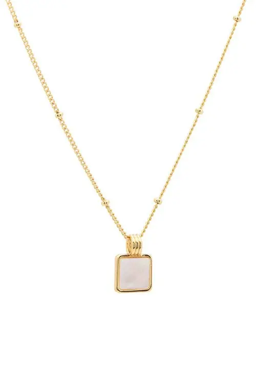 ST. MORAN Mini Square Mother-of-pearl Pendant Necklace - White