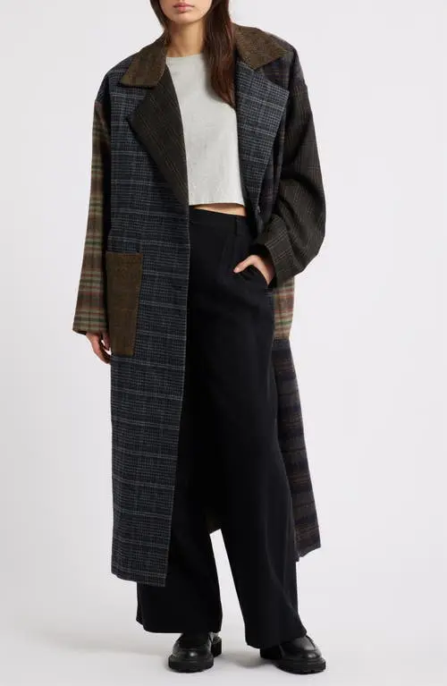 DRESSED IN LALA Longline Plaid Coat