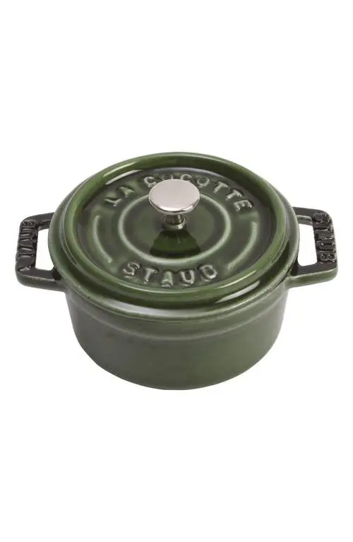 STAUB Cast Iron 0.25-quart Mini Enameled Cast Iron Dutch Oven - Basil