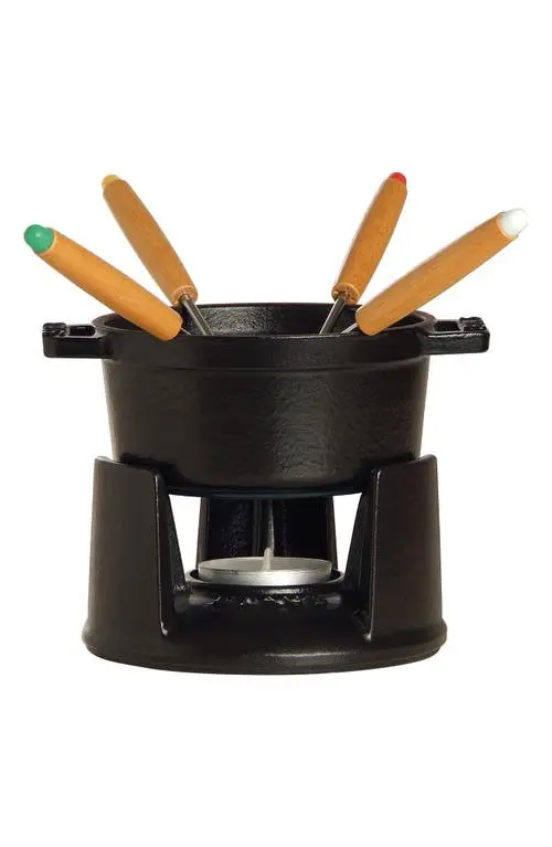 STAUB Cast Iron 0.25-quart Mini Fondue Set