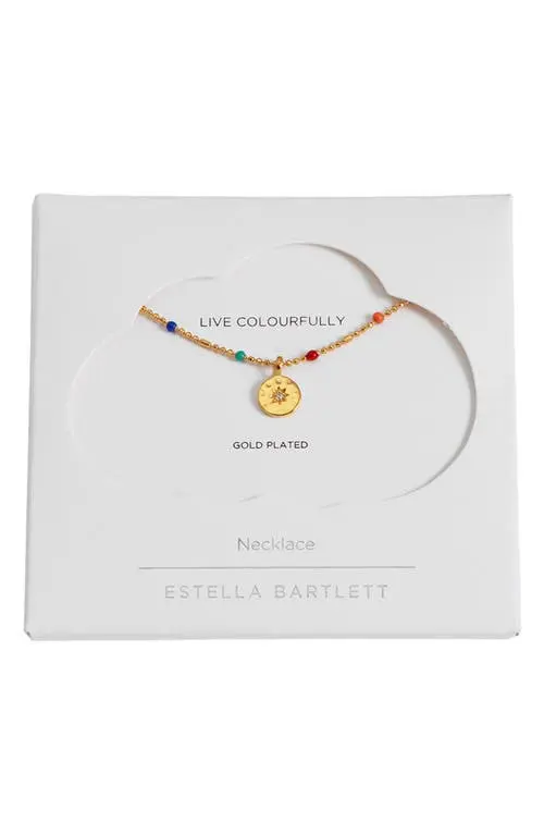 Estée Lauder Rainbow Bead Cubic Zirconia Pendant Necklace